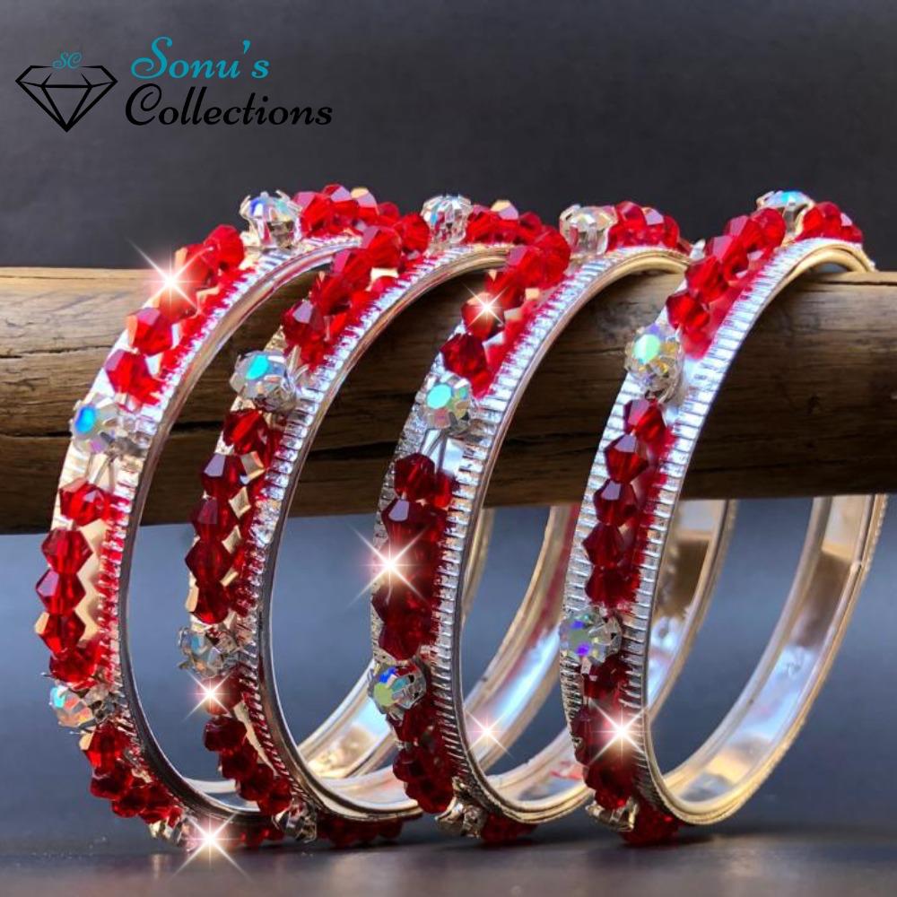 Bangles - Red&White And Black&White Decorated (4Pieces) Cheap And ...